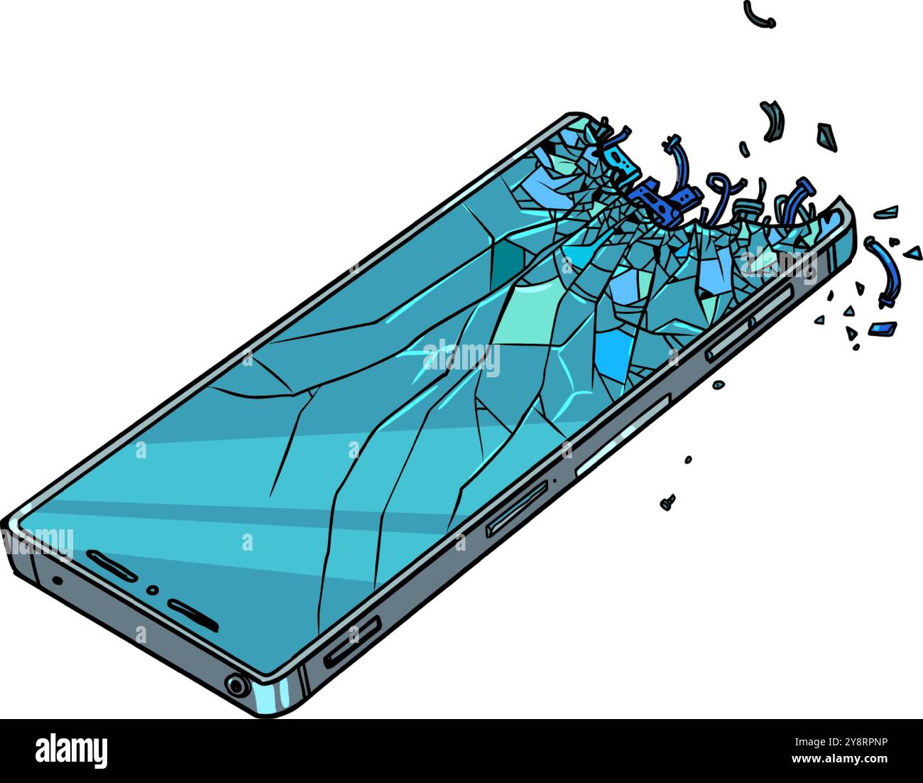Smartphone display damaged Stock Vector Images - Alamy