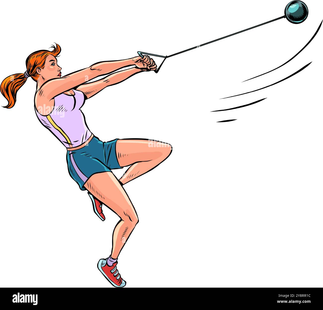 Hammer throw by athlete. Olympic competition to become champion. Sports ...