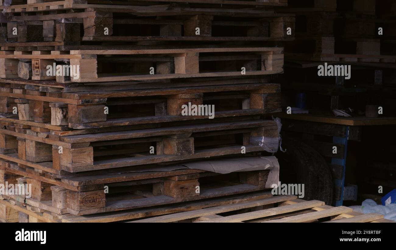 Pallet rack warehouse, logistics center. Huge, large modern warehouse ...
