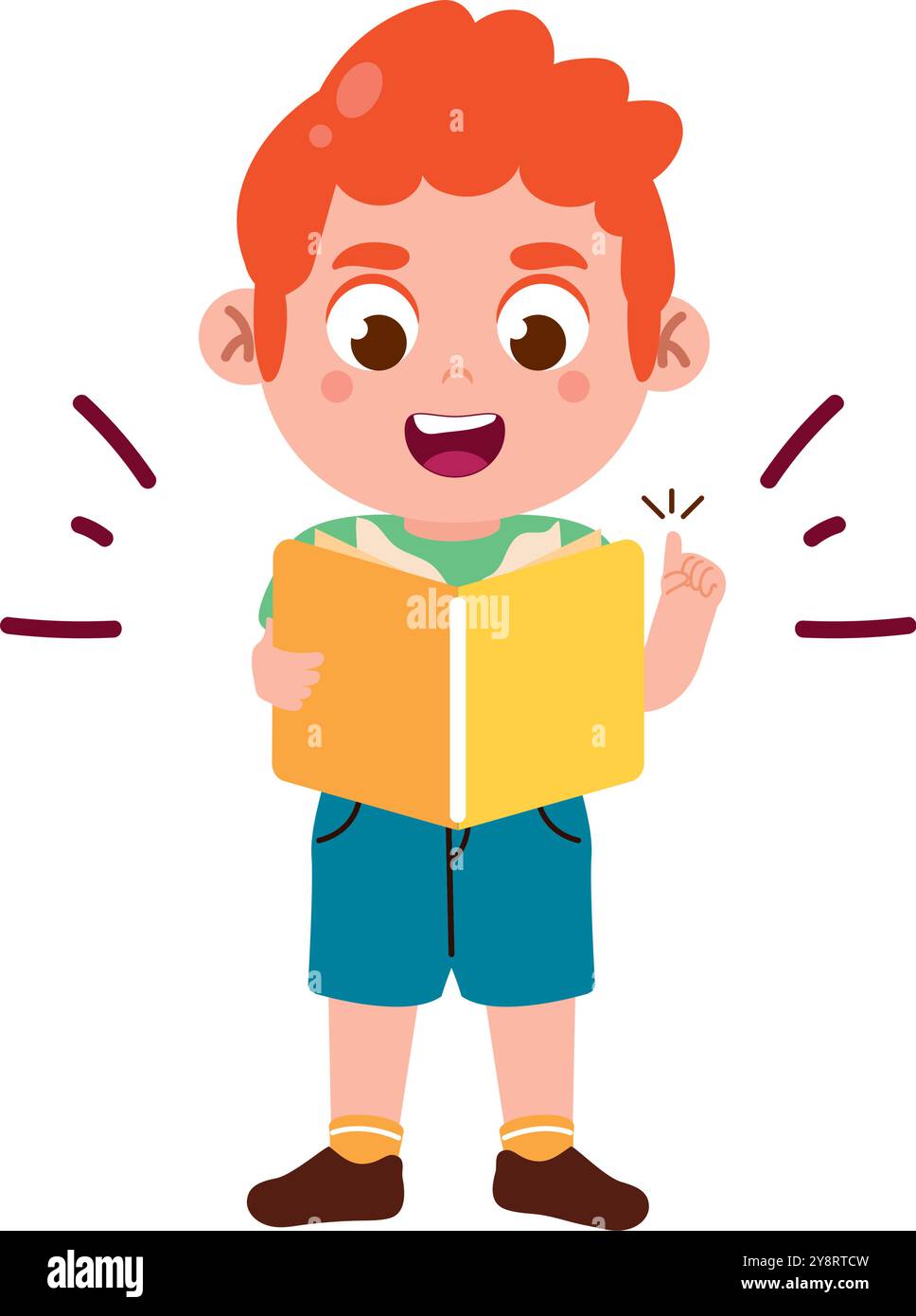 cartoon boy learning task with book Stock Vector Image & Art - Alamy