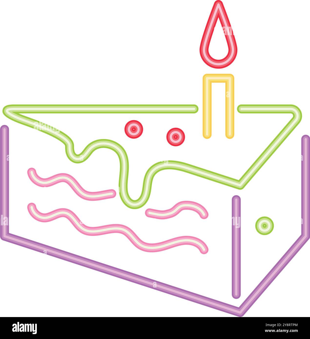 Birthday cake neon light hi-res stock photography and images - Alamy