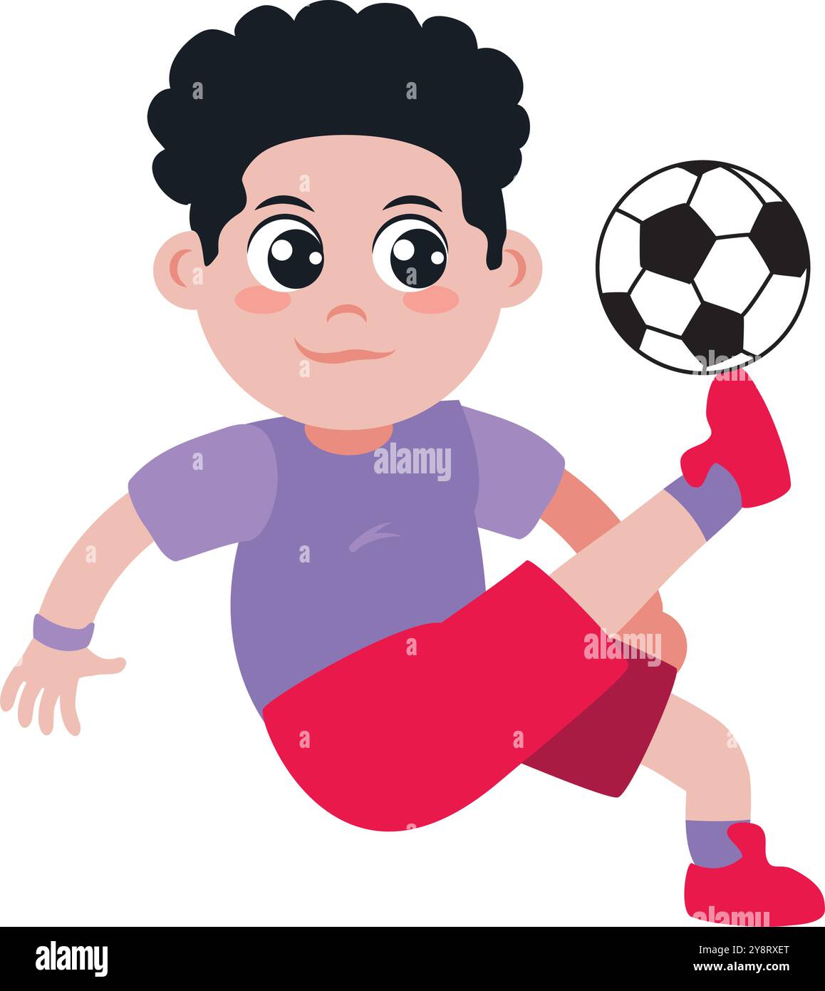 boy kicking a soccer ball Stock Vector Image & Art - Alamy