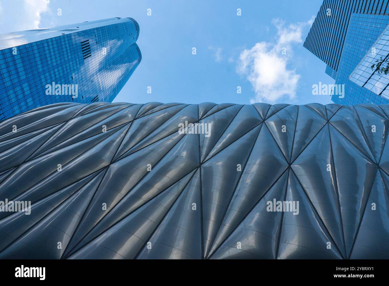 Detail, The Shed’s Bloomberg Building, a NYC cultural center, located ...