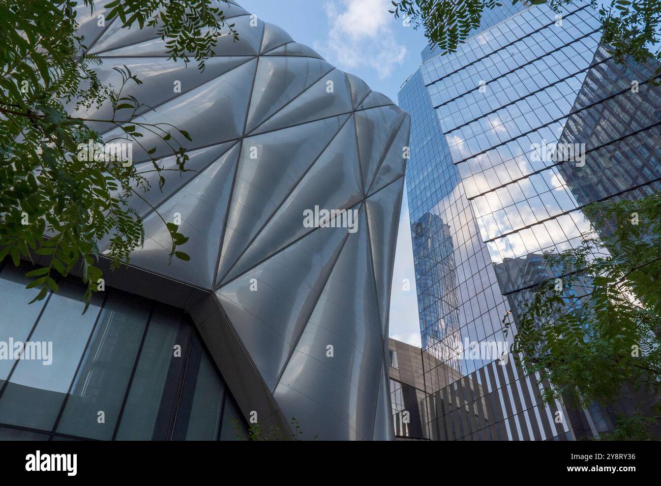 Detail, The Shed’s Bloomberg Building, a NYC cultural center, located ...