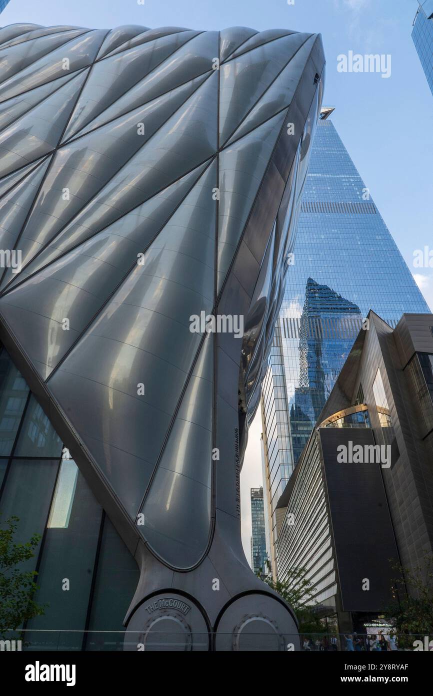 Detail, The Shed’s Bloomberg Building, a NYC cultural center, located ...