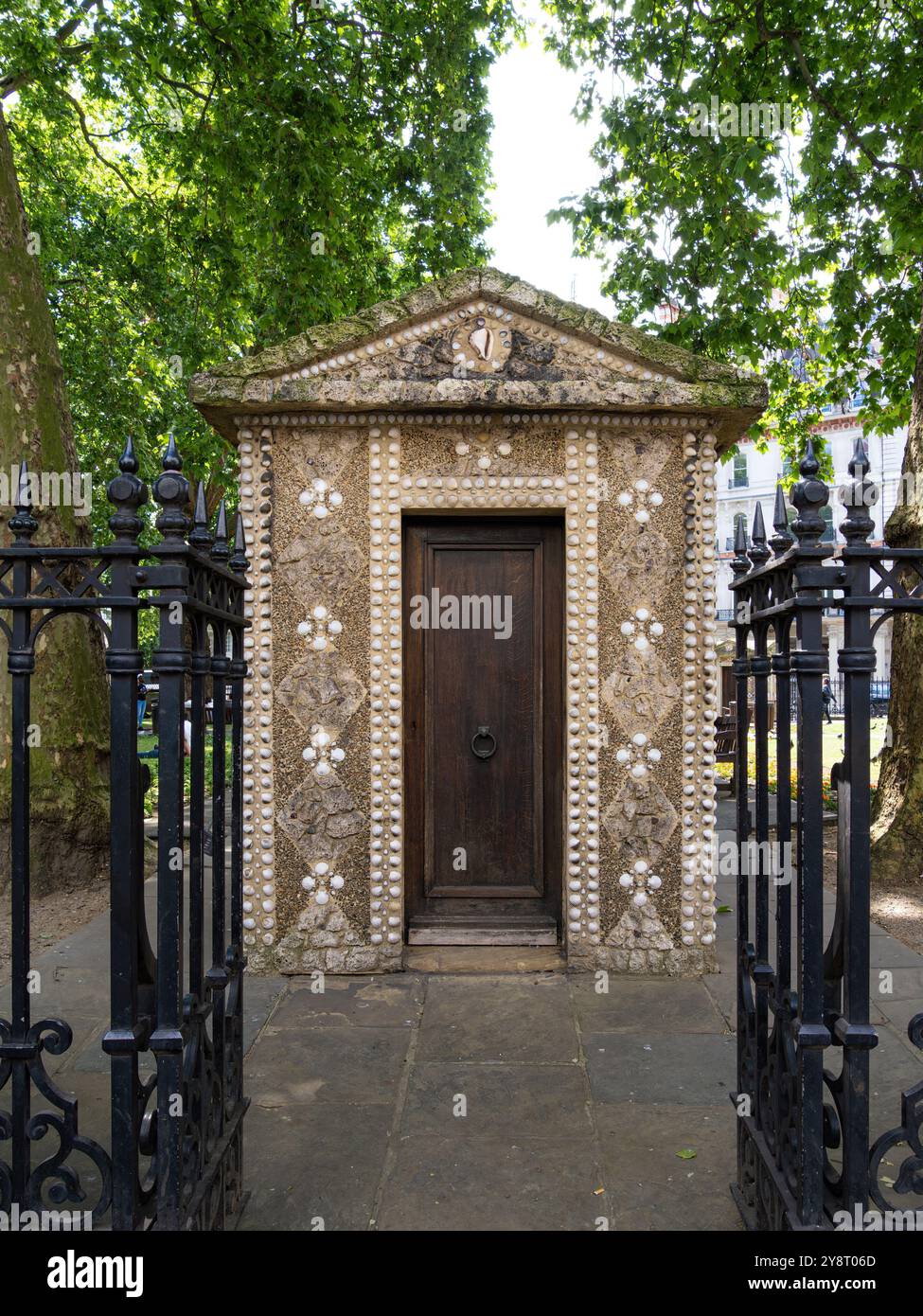 London, United Kingdom - June 25, 2024: Shell hut in a Grosvenor ...