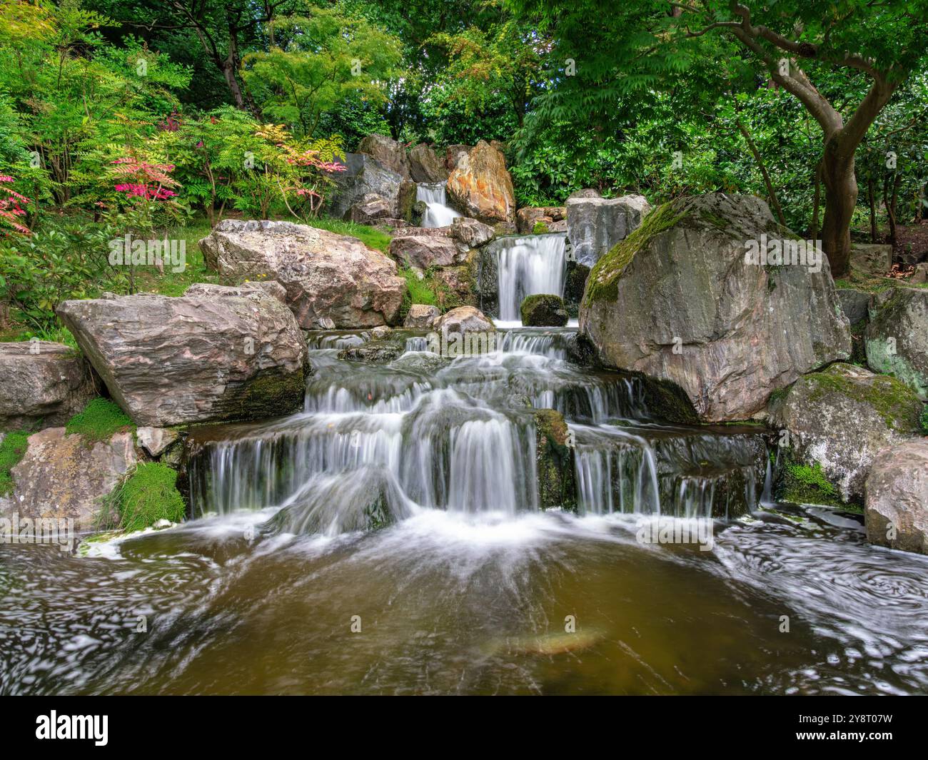 Scenic Japanese style Kyoto garden in Holland park, London, with a ...