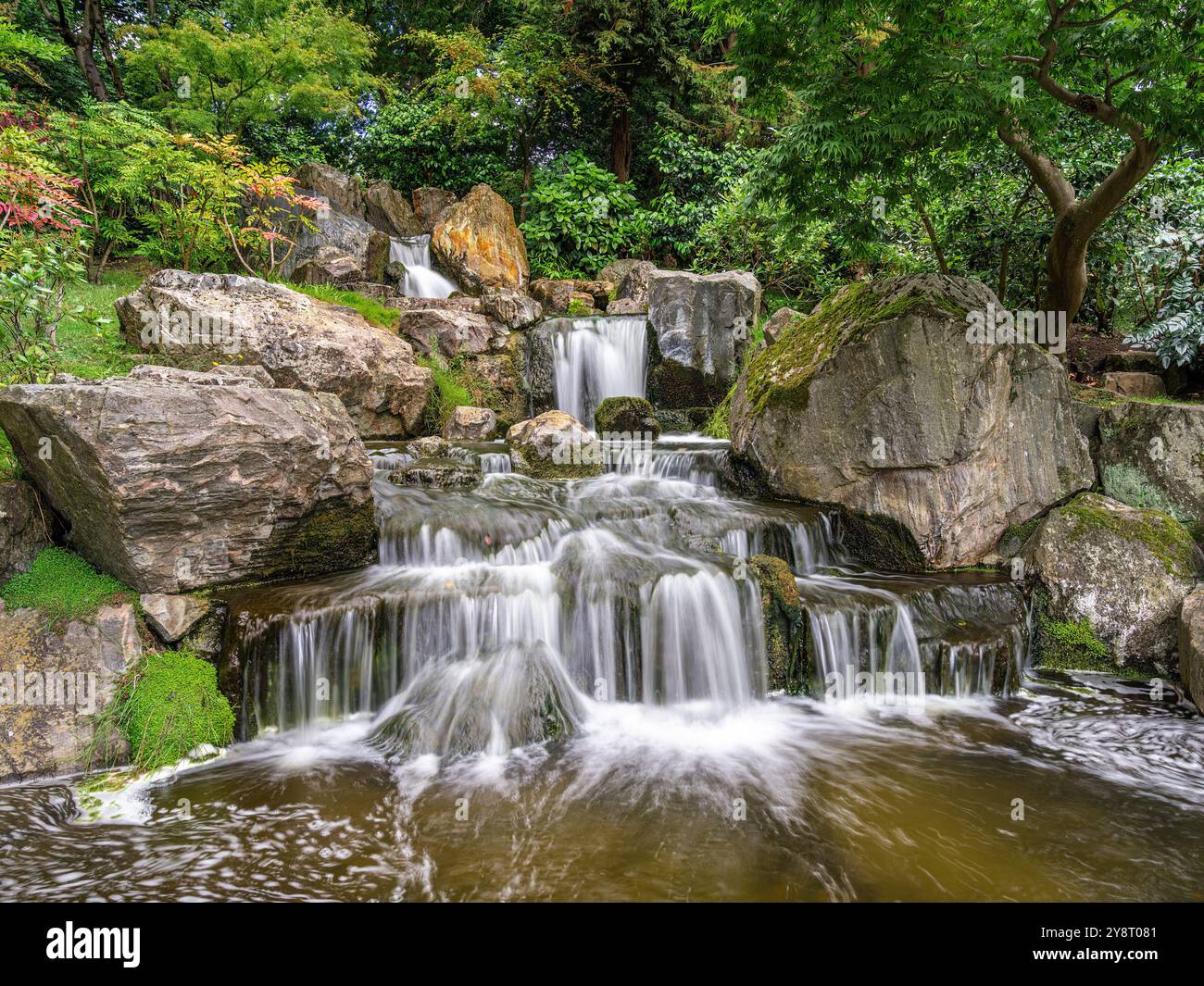 Scenic Japanese style Kyoto garden in Holland park, London, with a ...