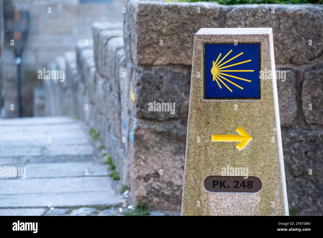 Typical waymark showing the direction of the way of Saint James to the ...