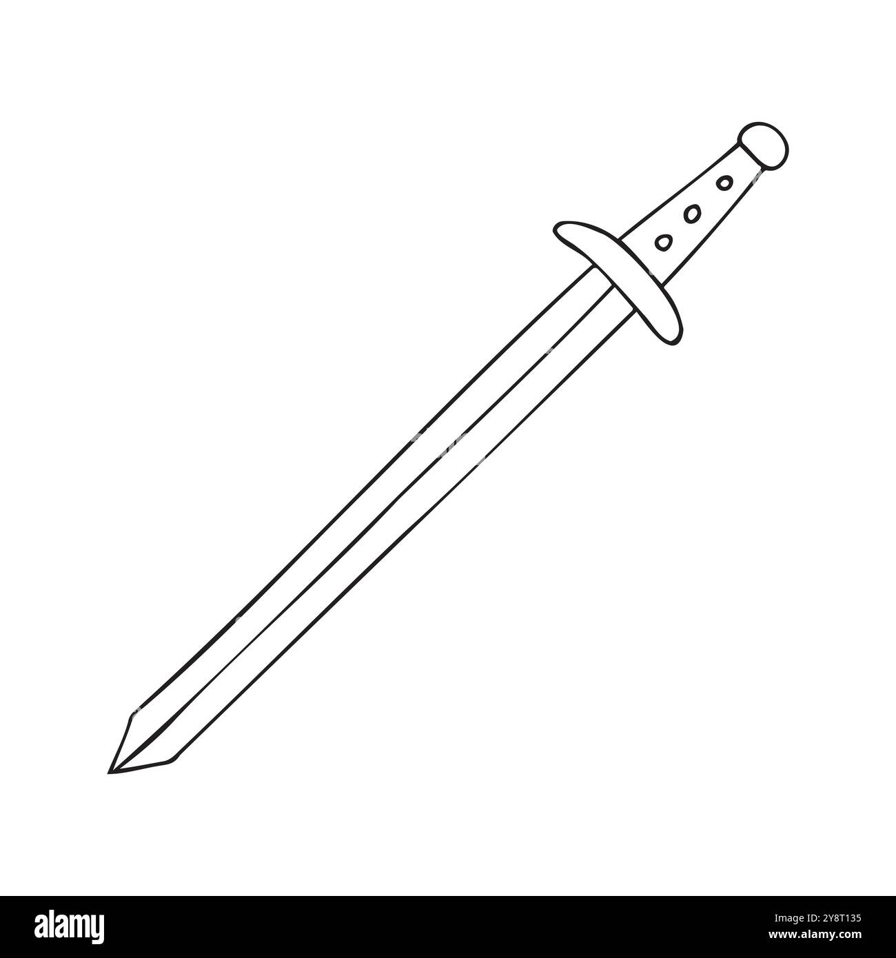 Vector hand drawn doodle sketch outline sword Stock Vector Image & Art ...