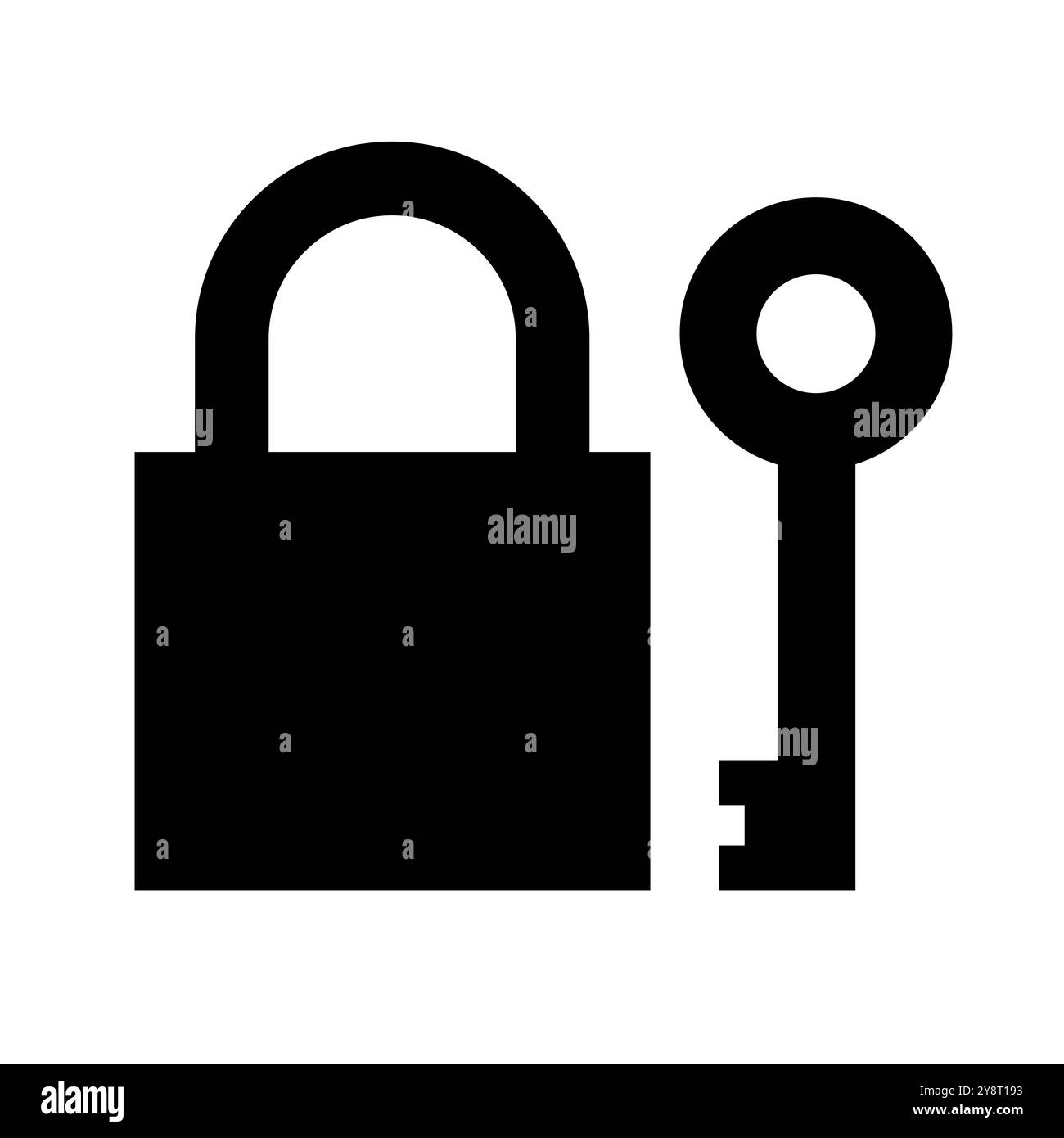 Vector flat key and lock silhouette Stock Vector Image & Art - Alamy