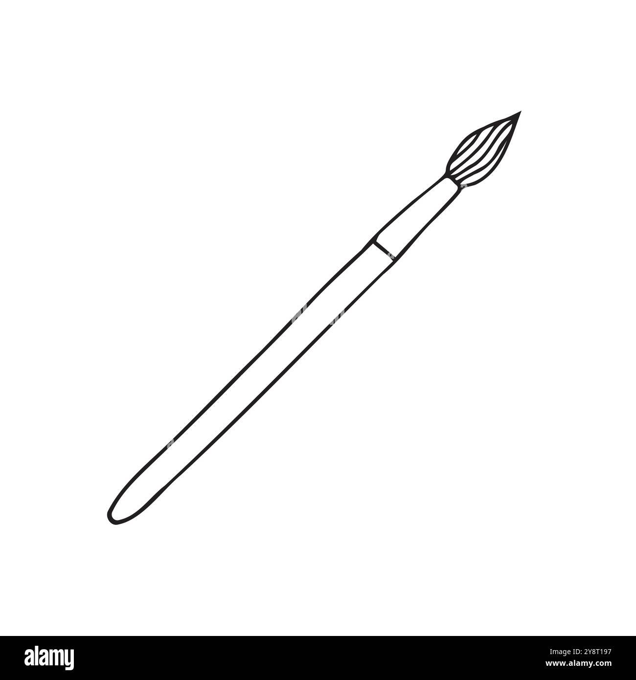 Vector hand drawn outline paint brush Stock Vector Image & Art - Alamy