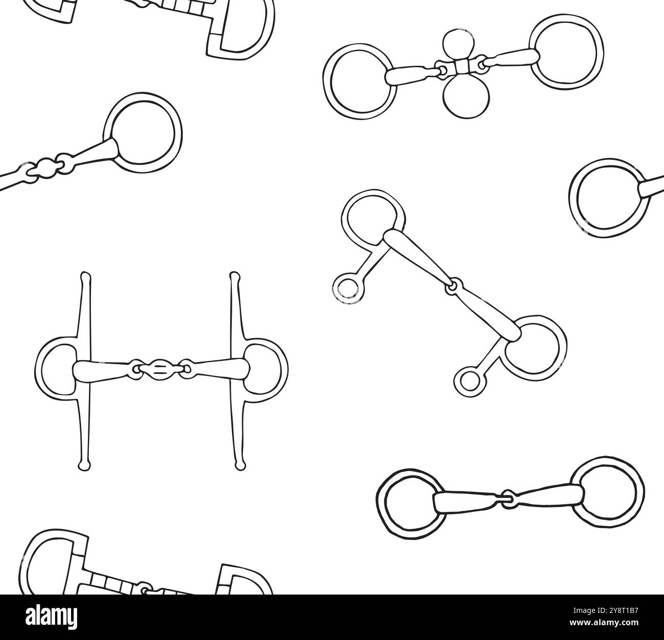 Vector set of hand drawn horse equestrian bits Stock Vector Image & Art ...