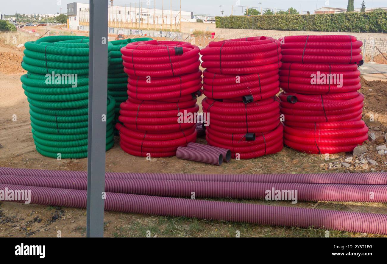 Corrugated PVC tubes for electrical conduit for underground ...