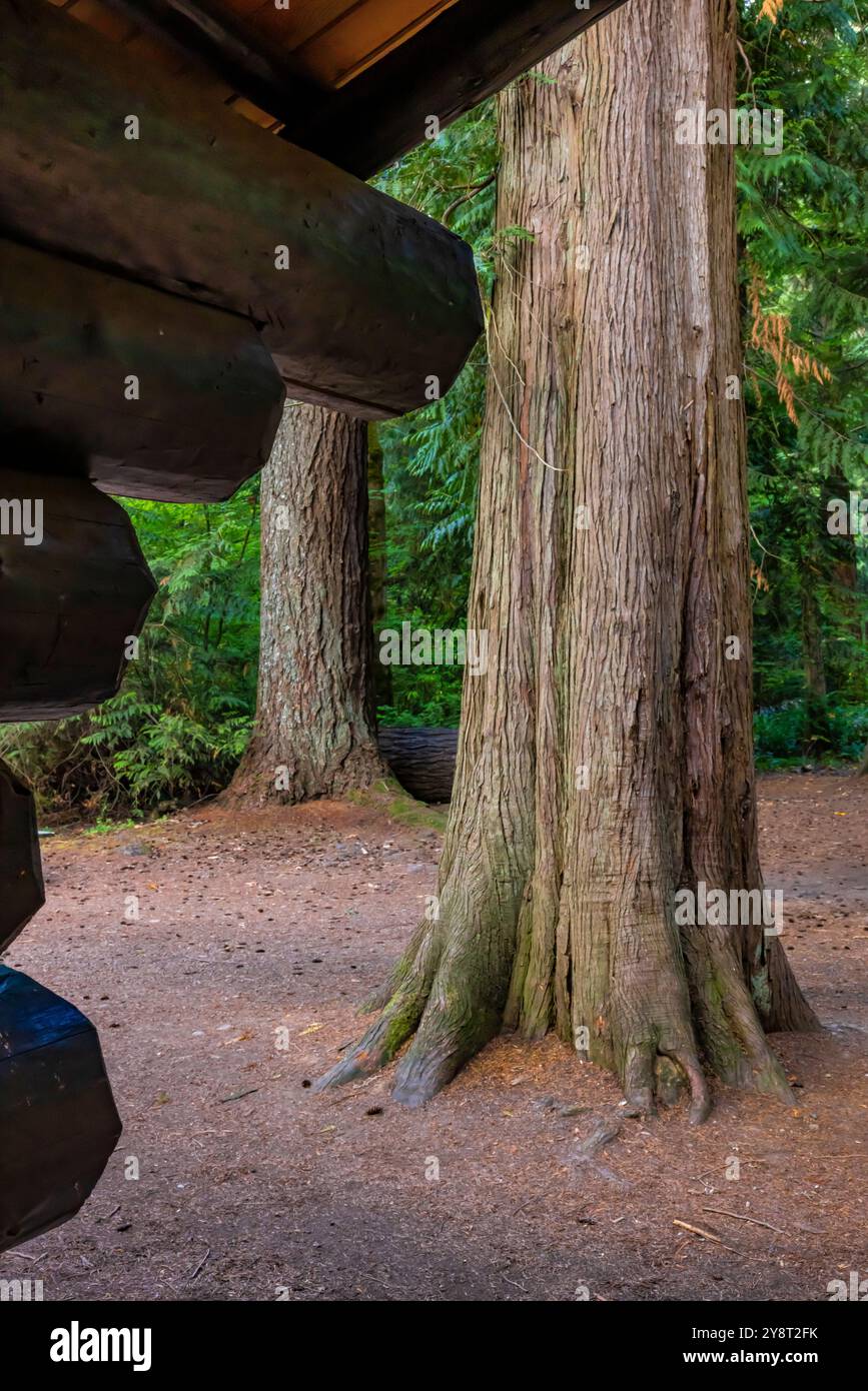 Rustic style log picnic pavilion built by the Civilian Conservation ...