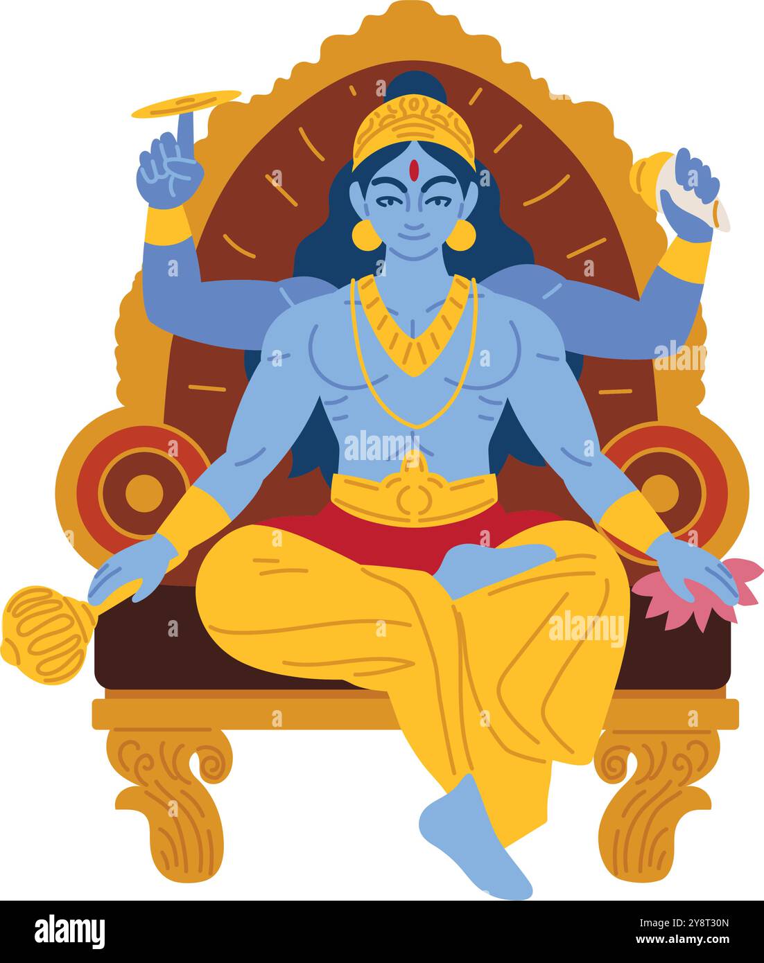 hindu lord vishnu sitting blessing Stock Vector Image & Art - Alamy