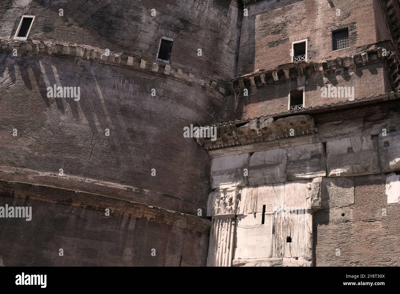 The Pantheon, Rome, Italy. Side and rear details of building. Looking ...