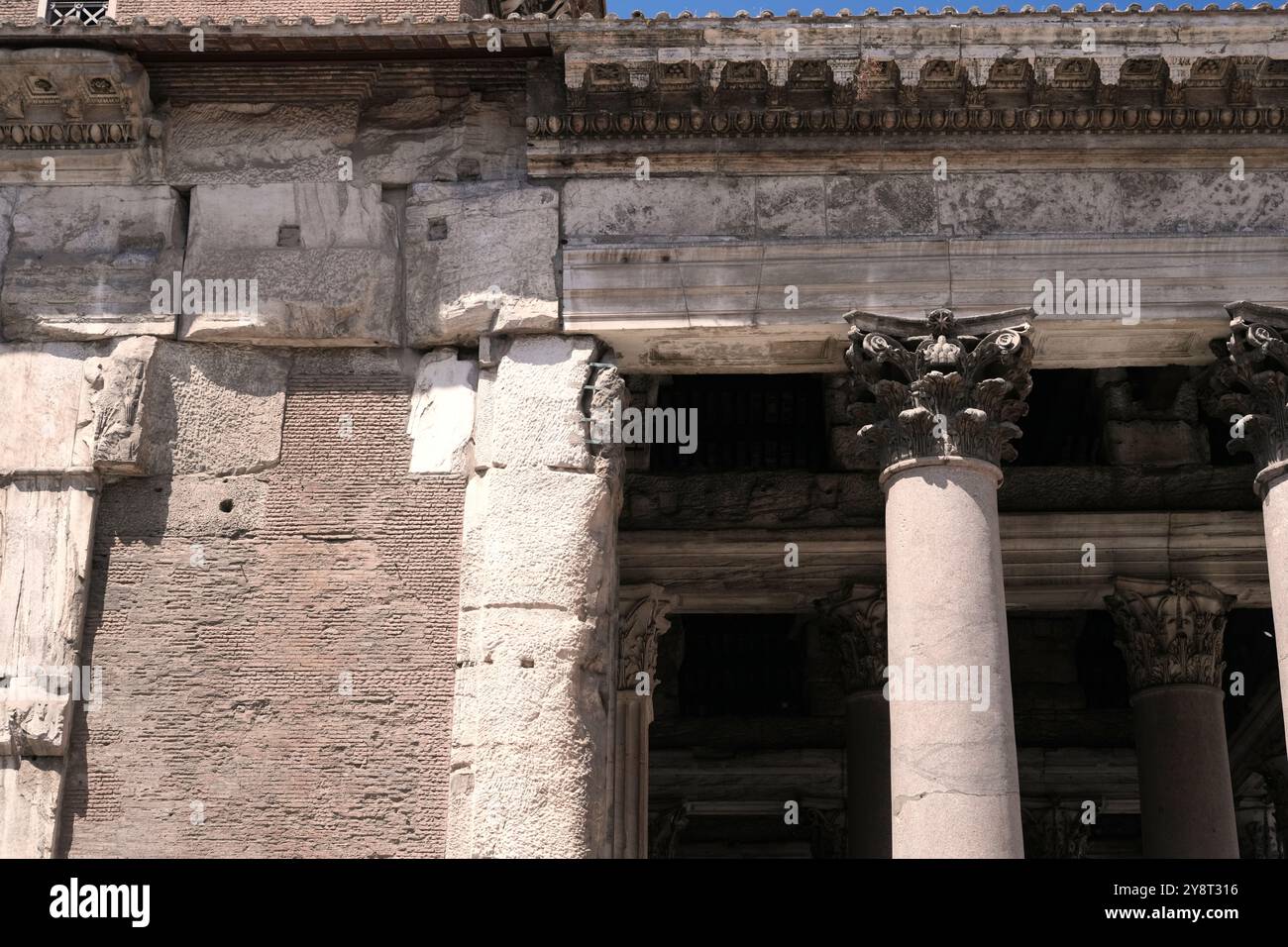 The Pantheon, Rome, Italy. Side and rear details of building. Looking ...