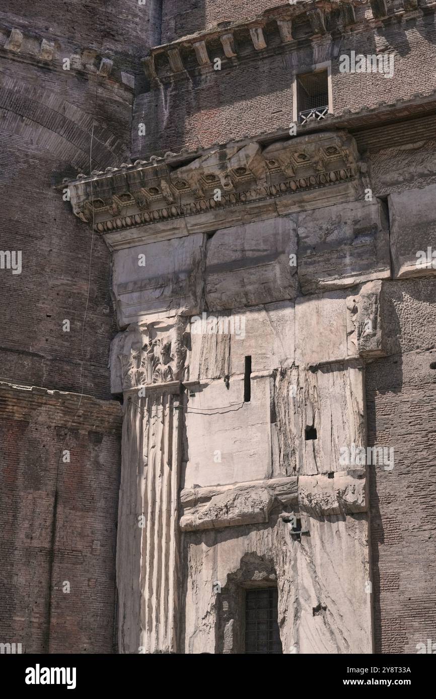 The Pantheon, Rome, Italy. Side and rear details of building. Looking ...