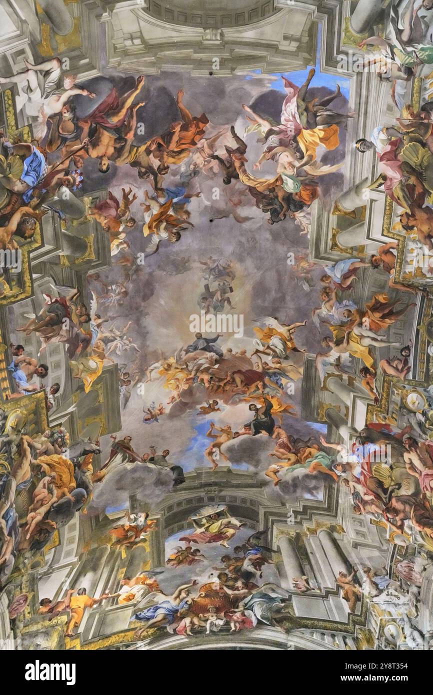 Fresco in the Church of St. Ignatius, Rome, Italy. Painted by Andrea ...