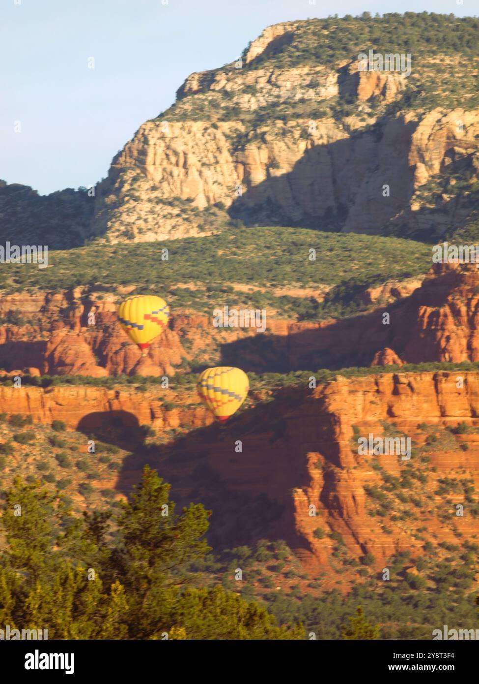 Two hot air balloons over Arizona red rocks Stock Photo - Alamy
