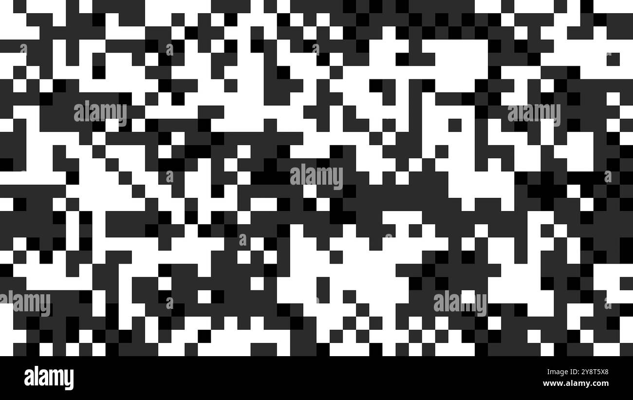 Abstract pixel retro 8bit black and white noise static overlay texture ...