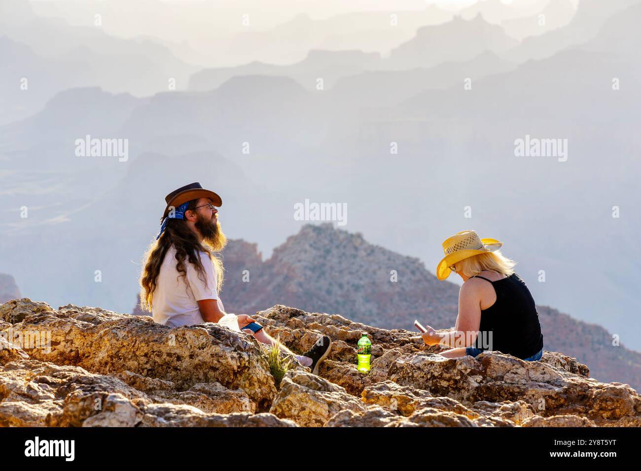 Woman sitting grand viewpoint hi-res stock photography and images - Alamy