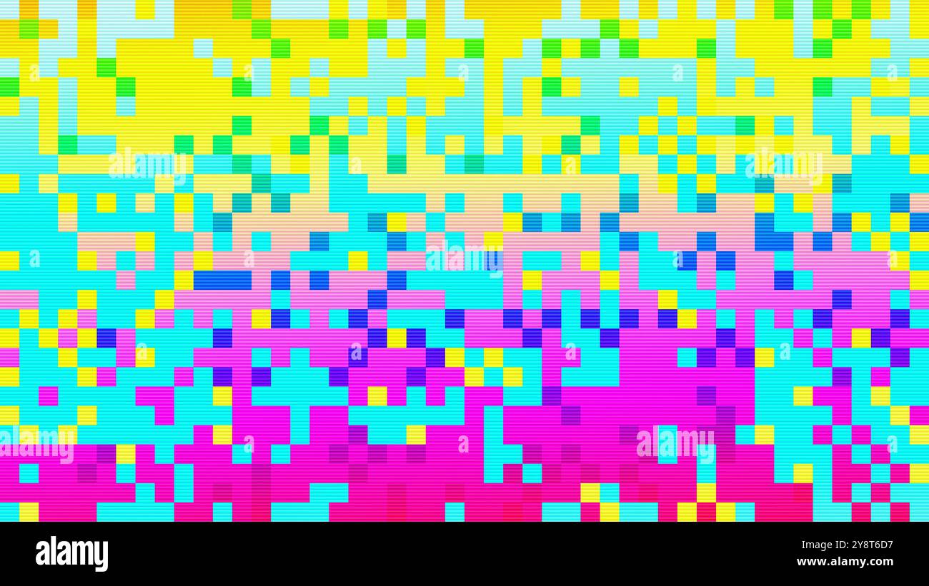 Abstract pixelated colorful rainbow 8 bit retro game Glitch pixel Noise ...