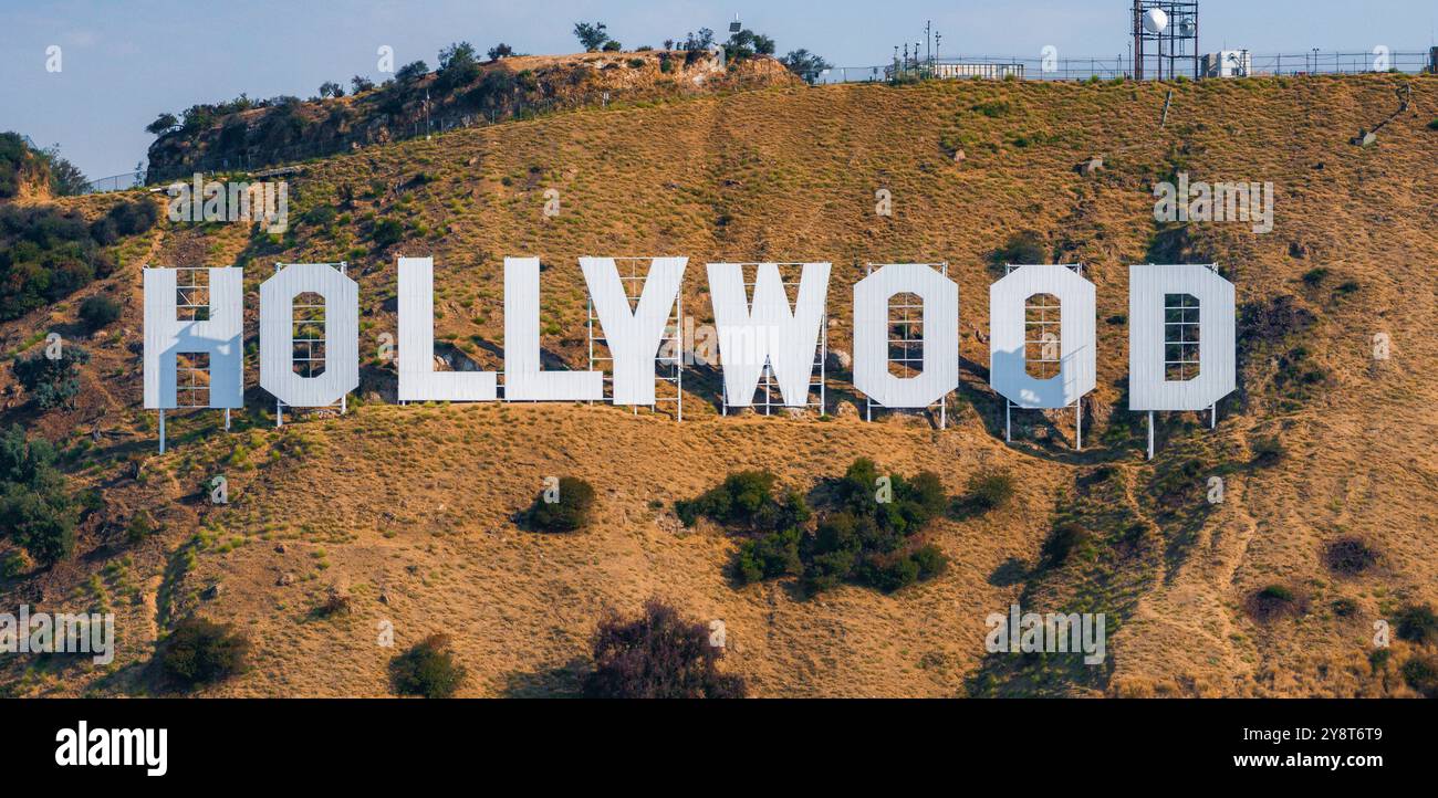 Daylight View of the Hollywood Sign on Mount Lee in Los Angeles Stock ...