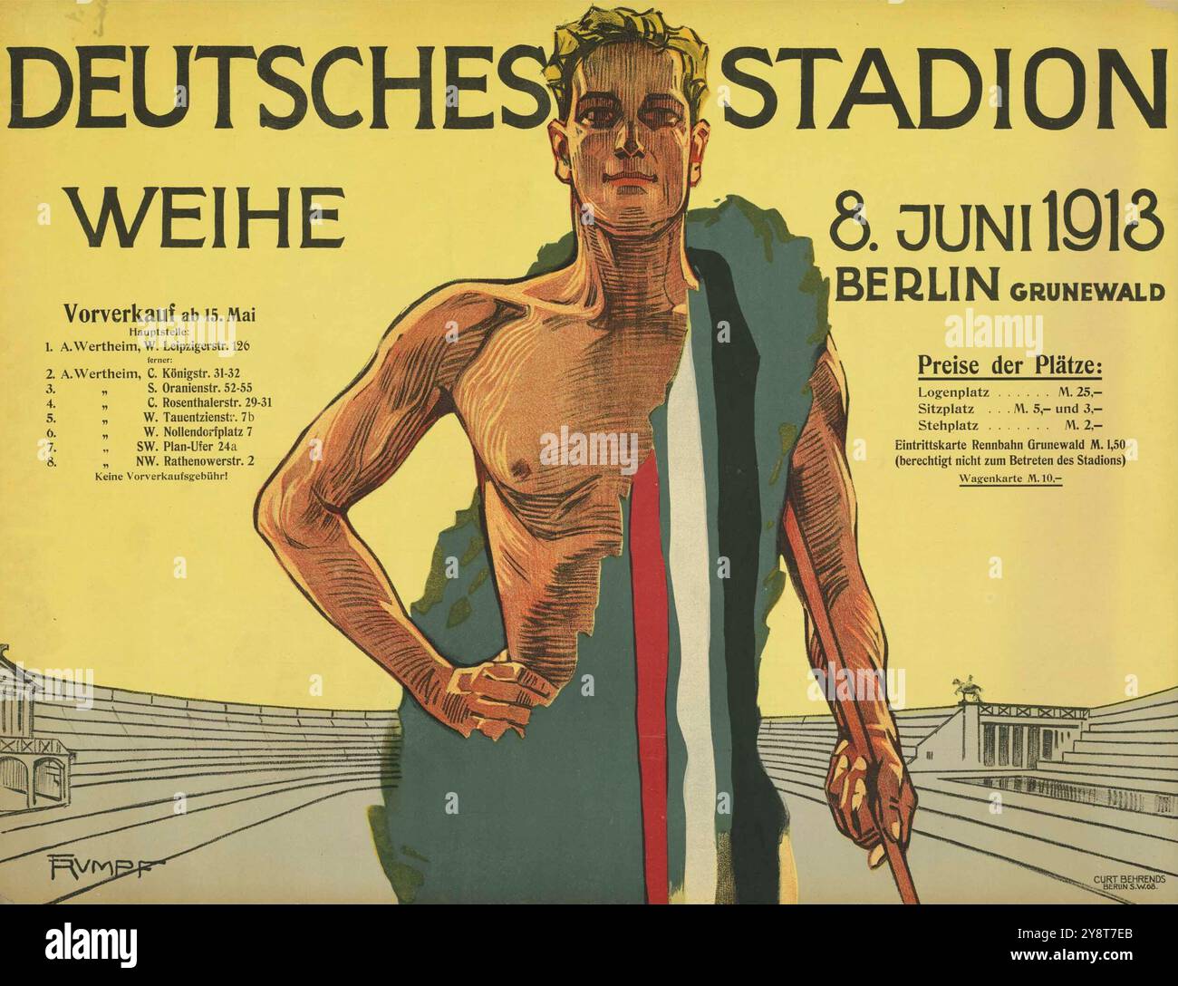 German Stadium, First General Autumn Sports Festival. Vintage German ...