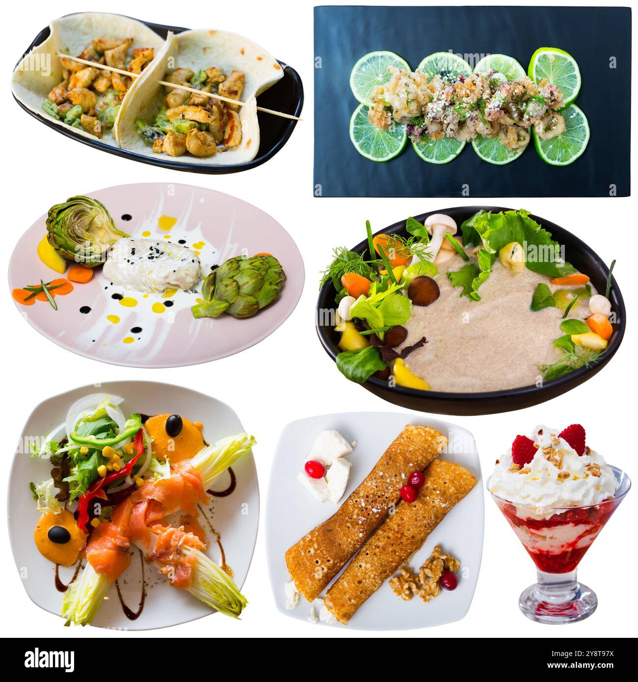 Pasta dishes on collage Cut Out Stock Images & Pictures - Alamy