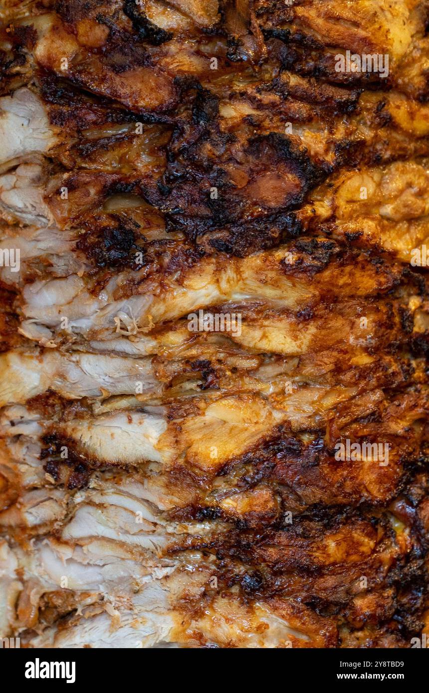 Greasy Contrast: Texture and Pattern of Pork Meat for Gyros Stock Photo ...