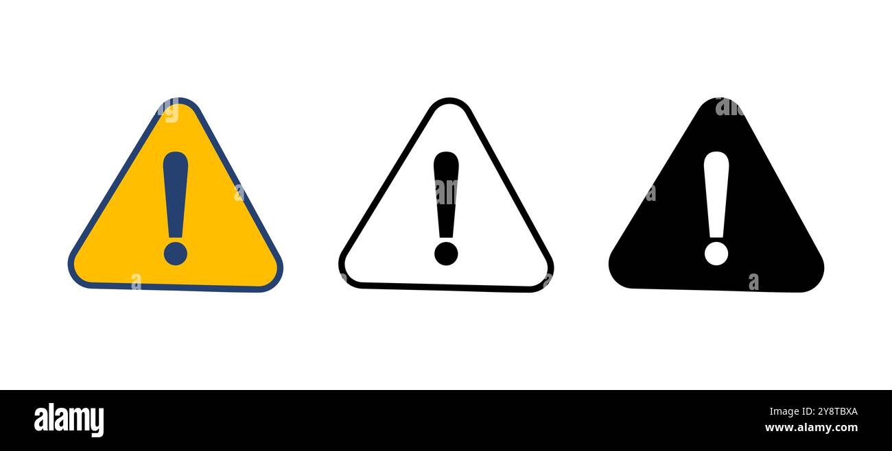 Exclamation danger sign. attention sign icon. Hazard warning attention ...