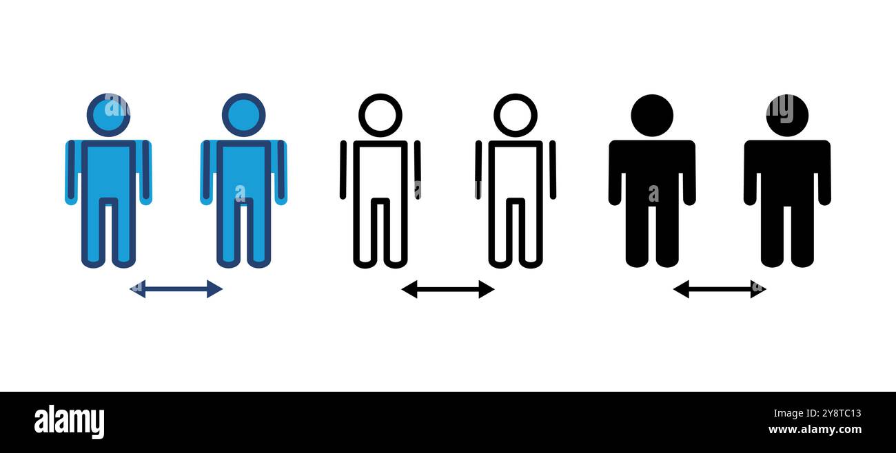 Social distance icon vector. social distancing icon. self quarantine ...