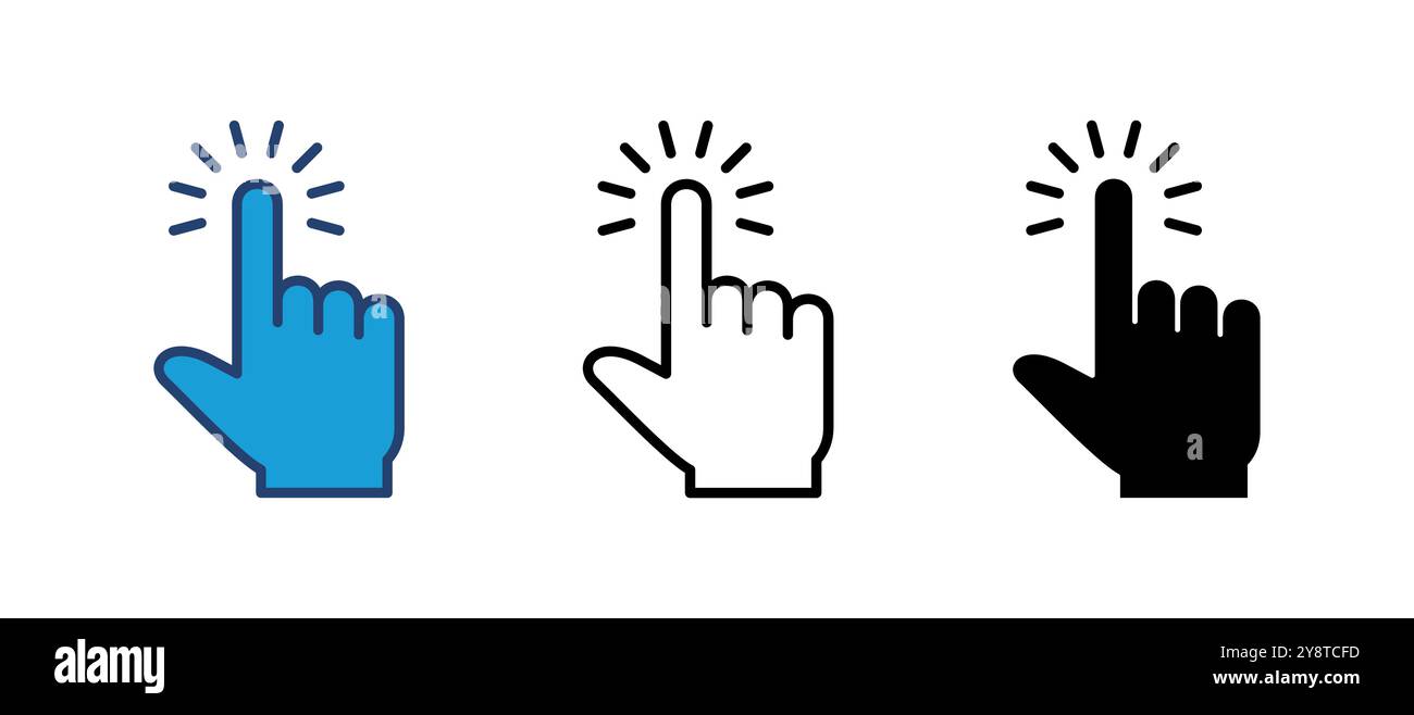 Hand click icon vector. pointer icon vector. hand cursor icon vector Stock Vector Image & Art ...