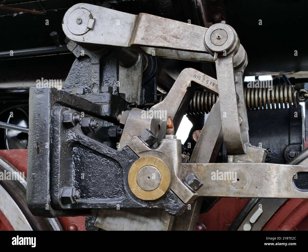 Braking system train locomotive in the central Milan railway depot ...