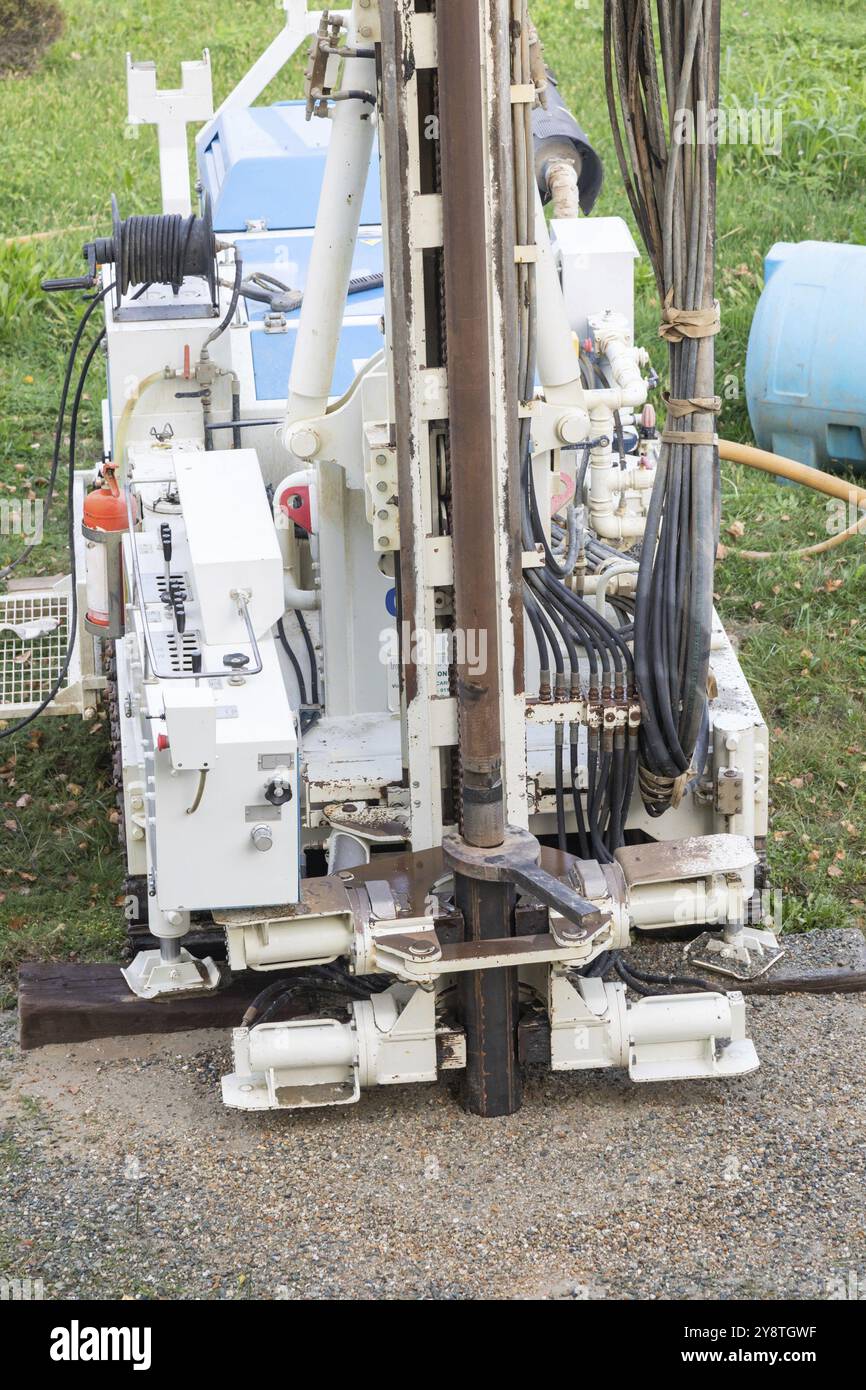 Water well drill. Industrial machinery drilling with mining tower ...