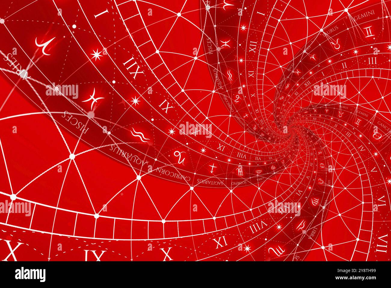 Astrology and alchemy sign background illustration, red Stock Photo - Alamy