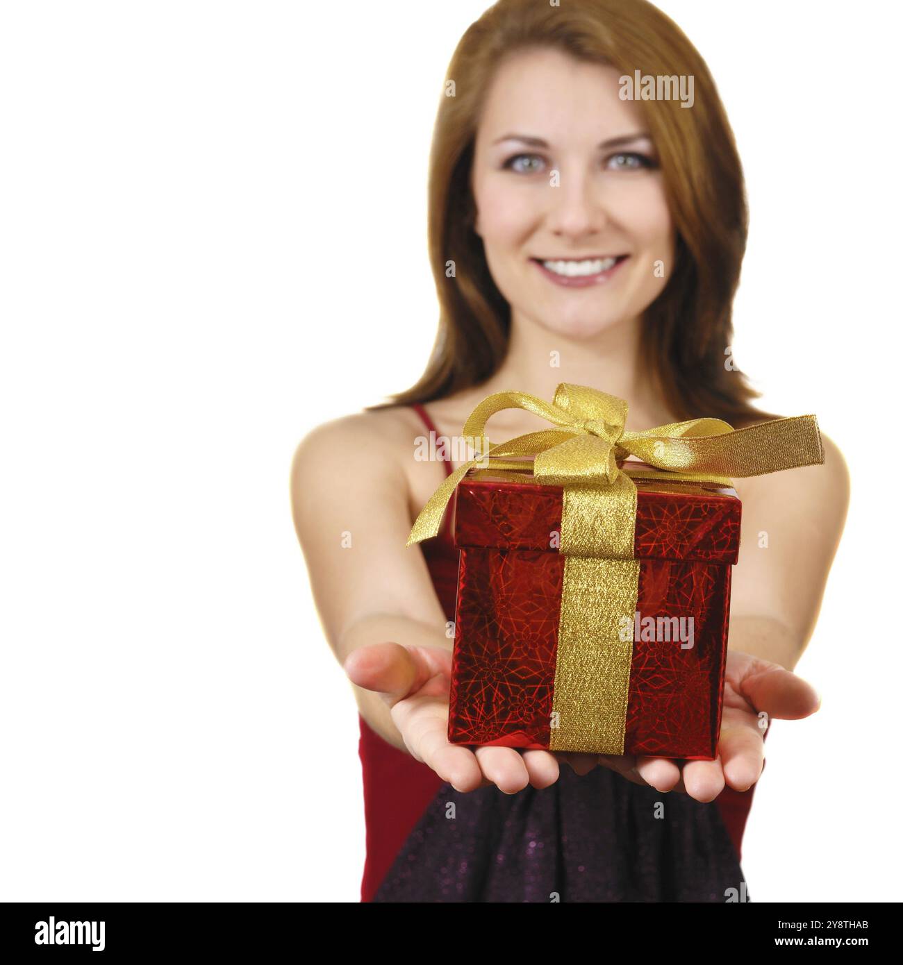 Giving red gift box hi-res stock photography and images - Alamy