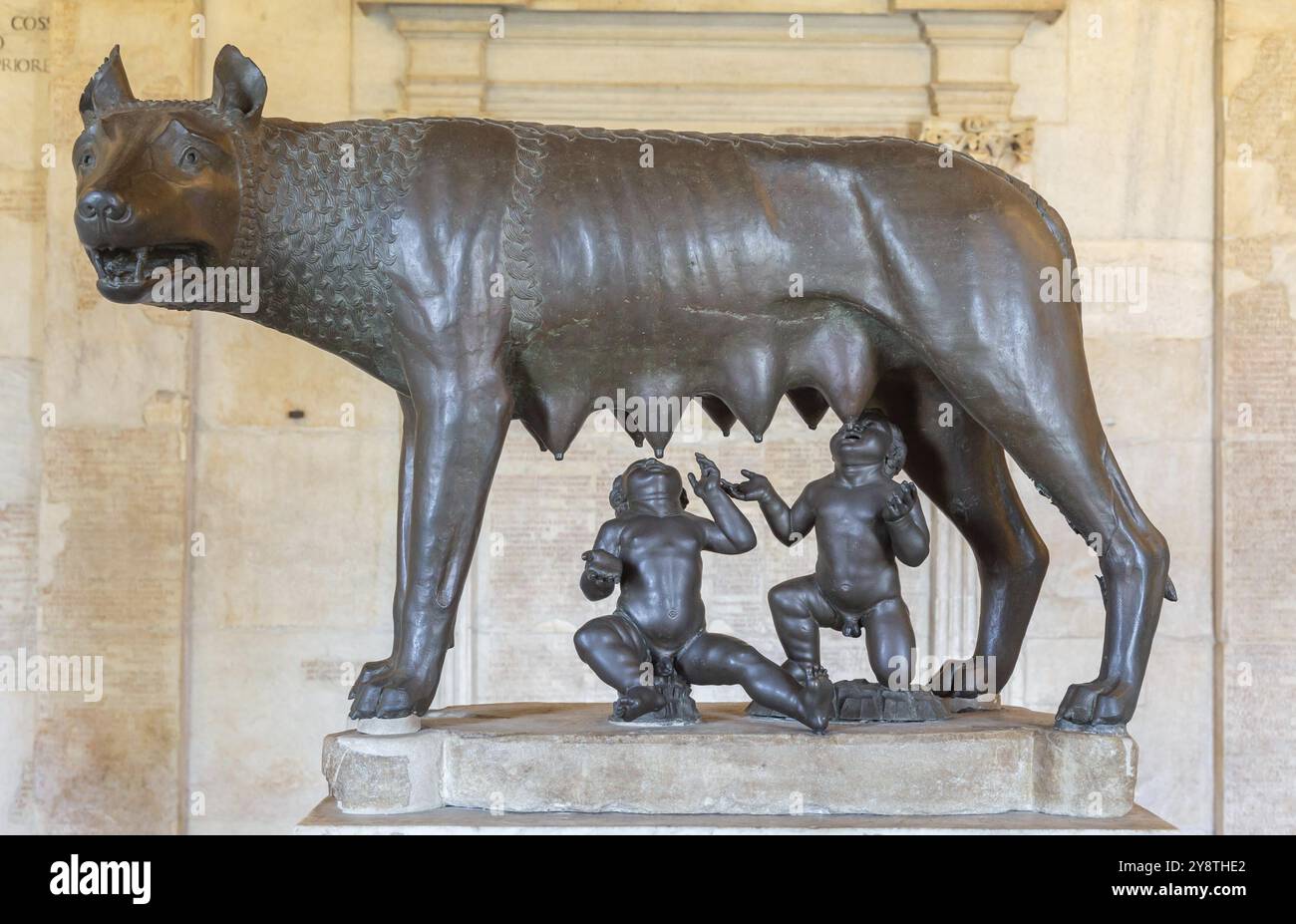 Rome, Italy, 20 August 2023: Capitoline museum, She-wolf, masterpiece ...