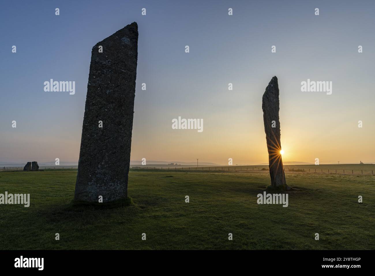 Stones of Stenness Circle and Henge at sunrise, stone circle and henge ...