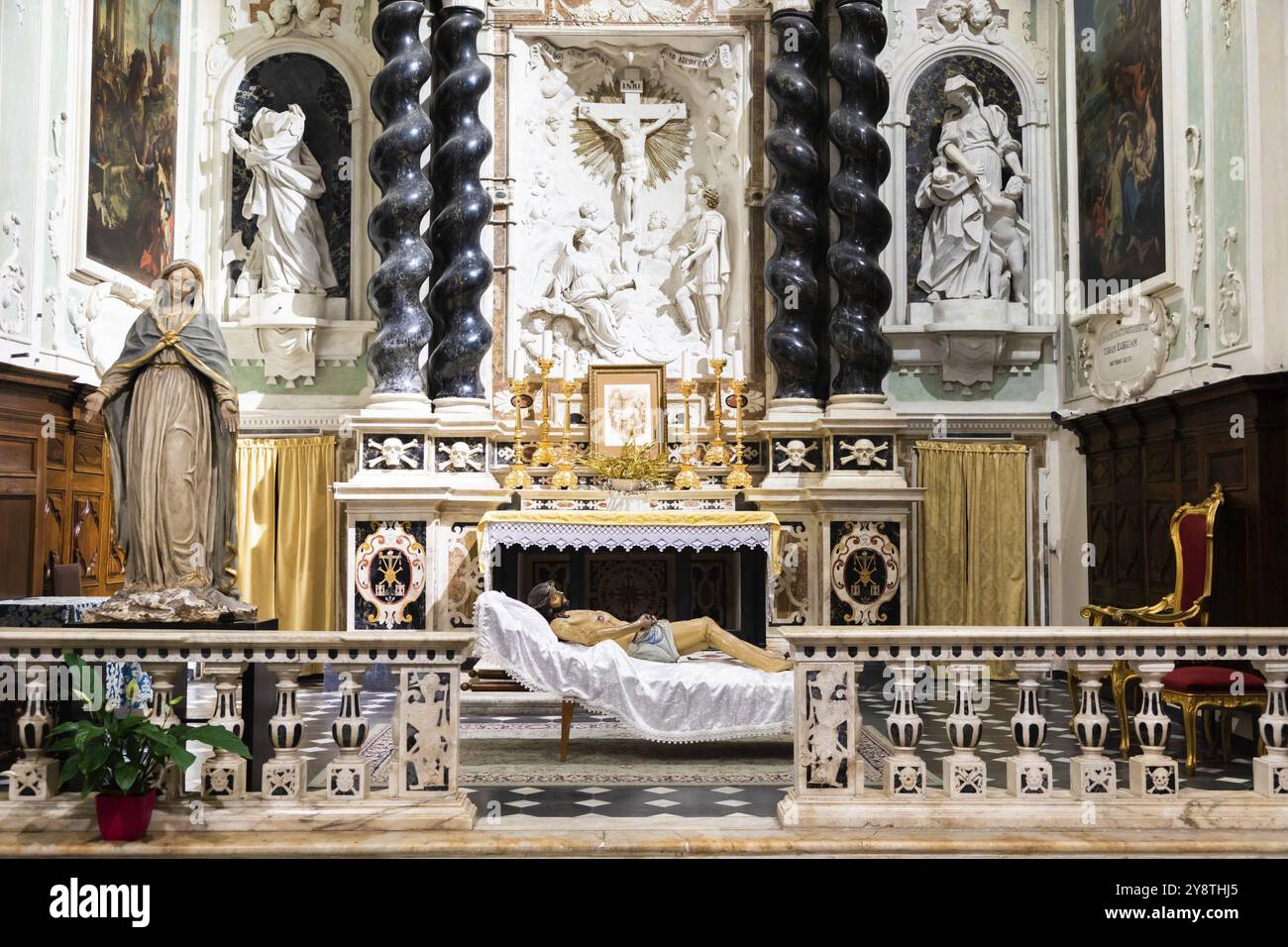 Ventimiglia, Italy, August 2022: the baroque church interior of ...