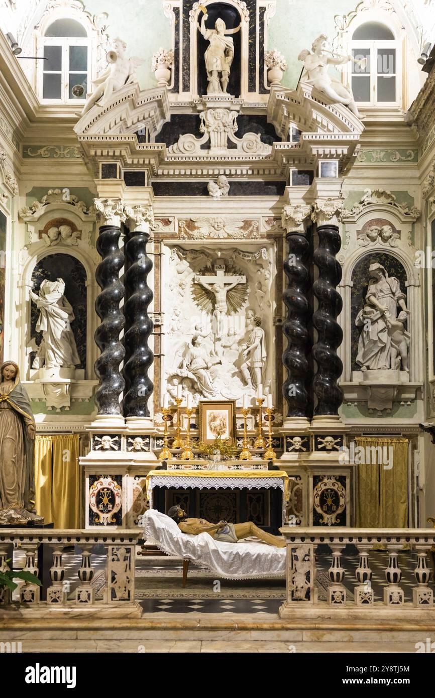 Ventimiglia, Italy, August 2022: the baroque church interior of ...