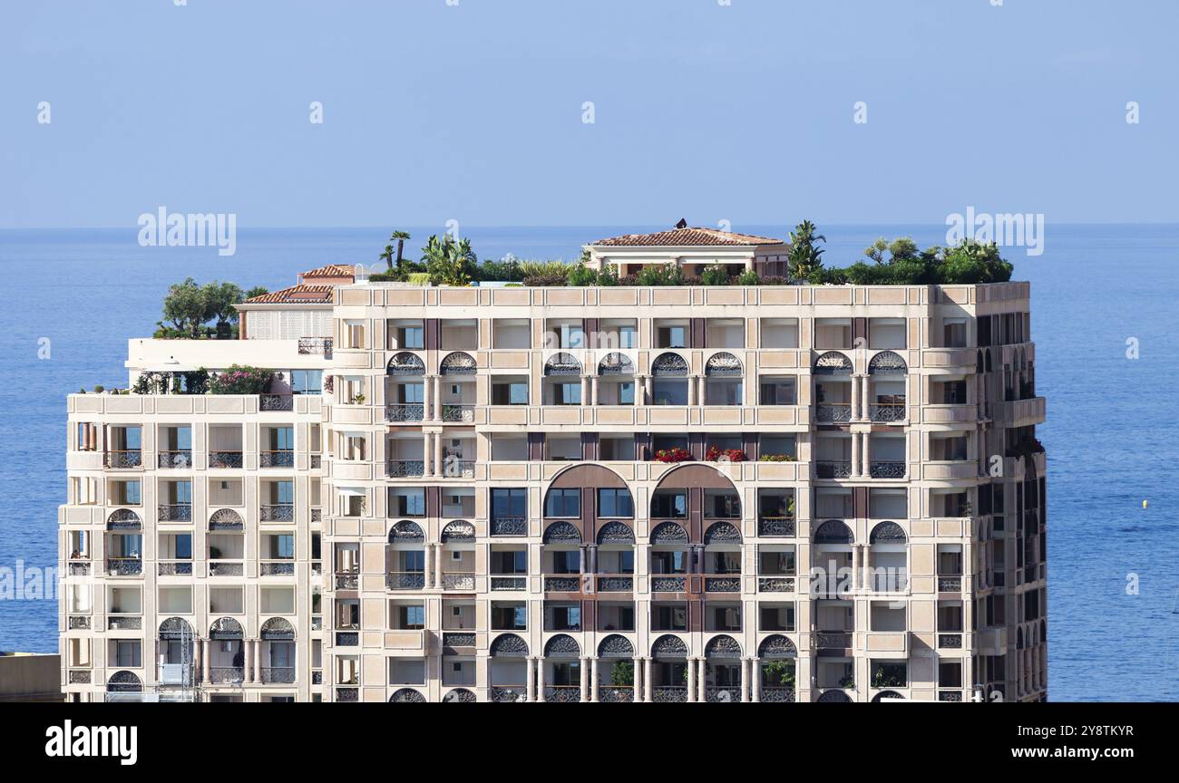 Monte Carlo, Monaco, August 2022: detail of luxury real estete ...