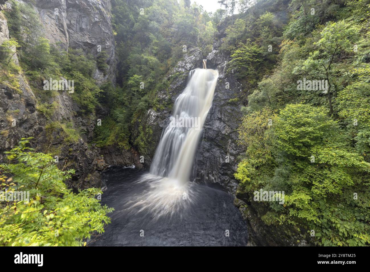 Falls of Foyers, waterfall at high water level, Foyers, Inverness ...