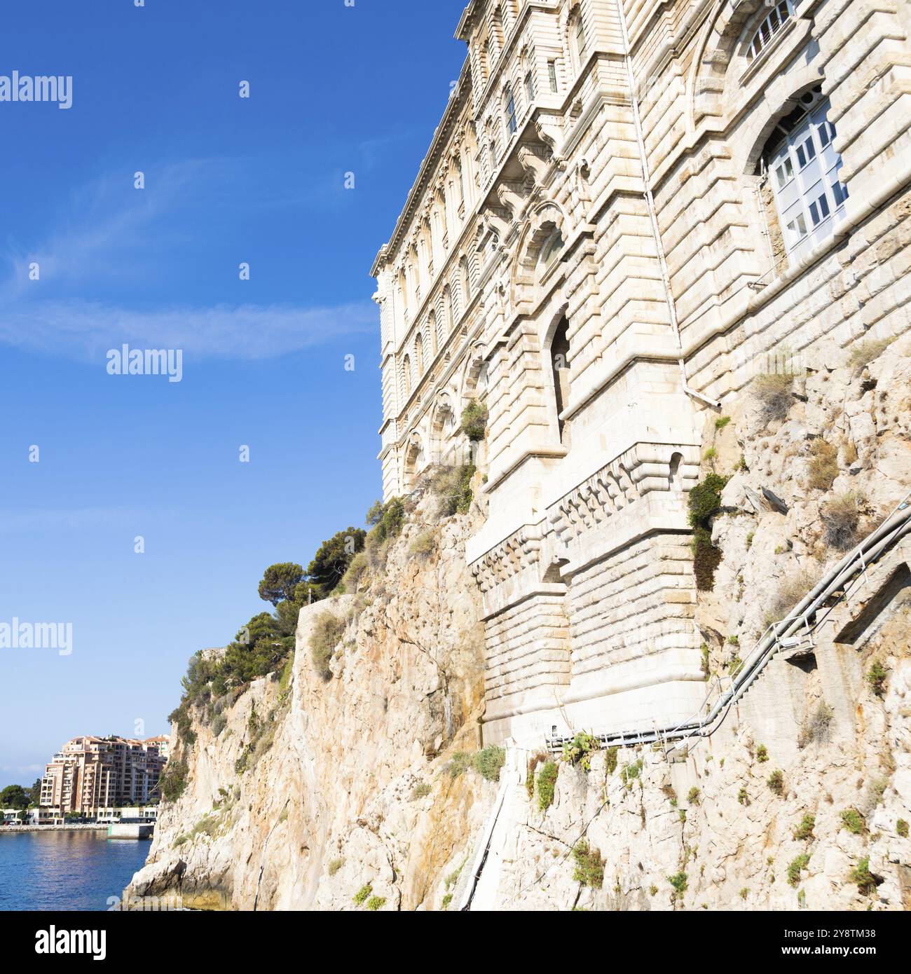 Principality of Monaco, Oceanographic Museum exterior with panorama ...