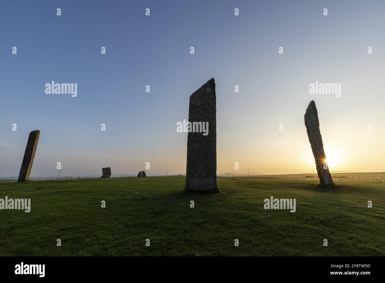 Stones of Stenness Circle and Henge at sunrise, stone circle and henge ...