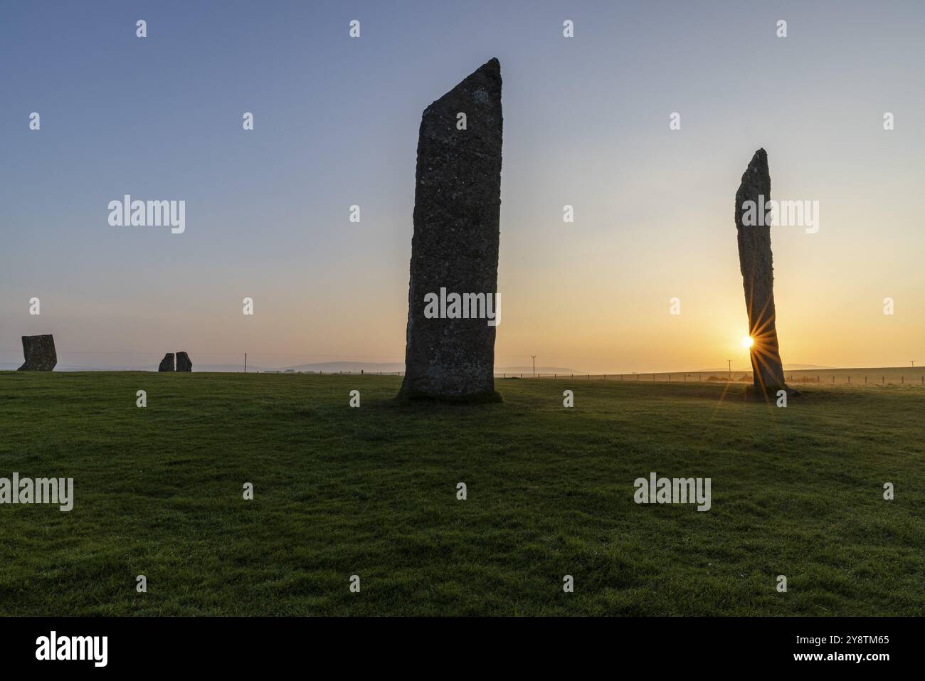 Stones of Stenness Circle and Henge at sunrise, stone circle and henge ...