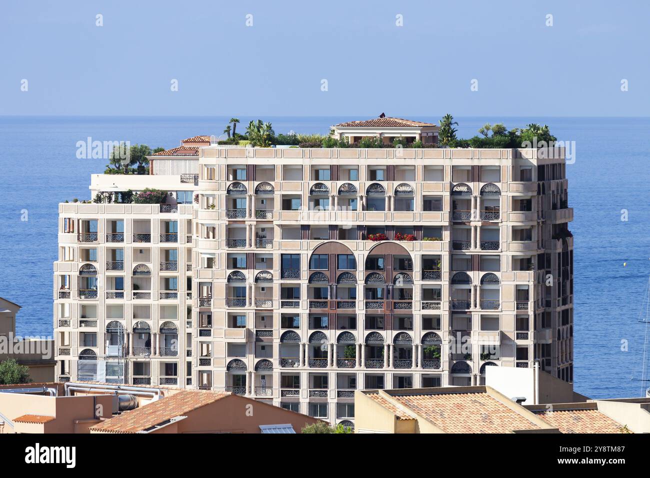 Monte Carlo, Monaco, August 2022: detail of luxury real estete ...