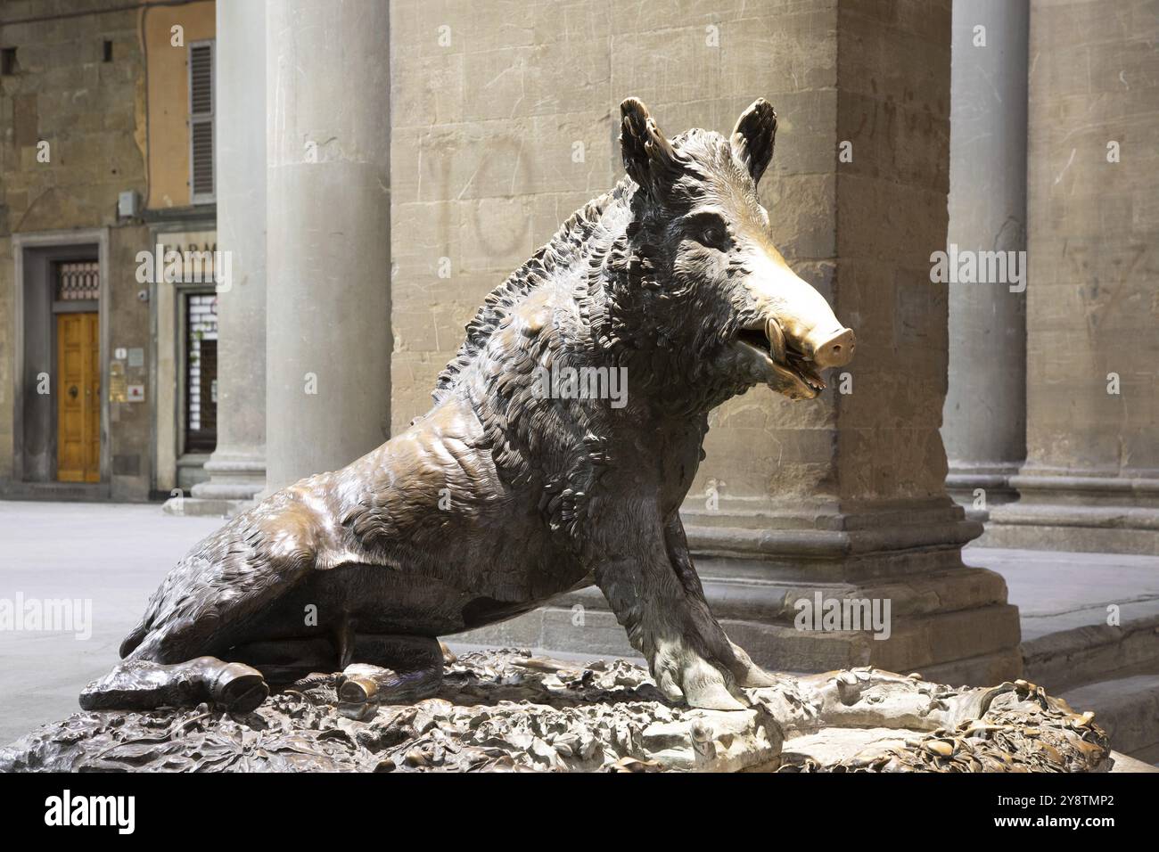 Florence, Italy, Circa January 2022: the antique pig statue, symbol of ...